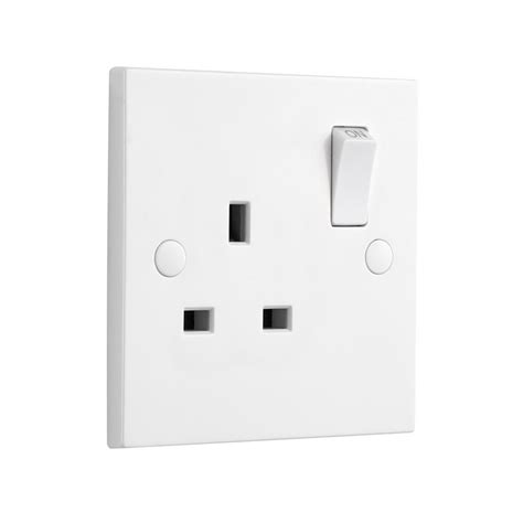 Square Edge 13a 1g Dp Switched Socket