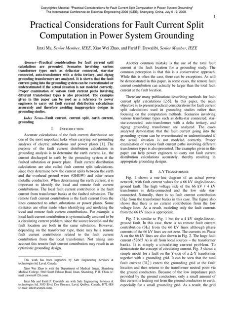 238 practical considerations for fault current split computation in