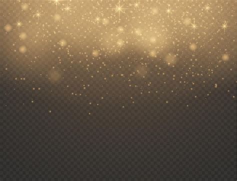 금 먼지 입자 Bokeh 크리스마스 황금 조명 효과 스파클 노란색 불꽃 스타 흐림 벡터 프리미엄 벡터