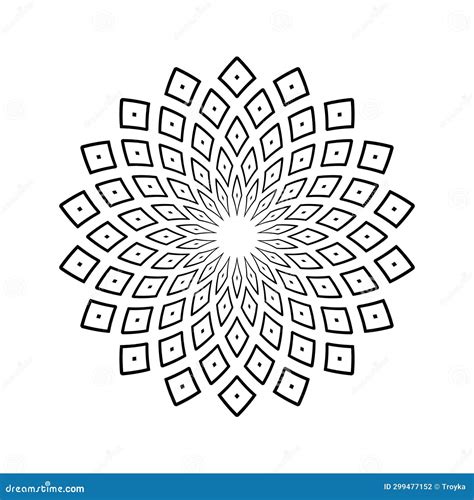 Abstract Geometric Radial Pattern Decorative Design Element Stock