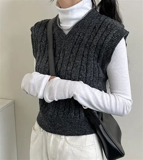 꽈배기크롭니트조끼 6color