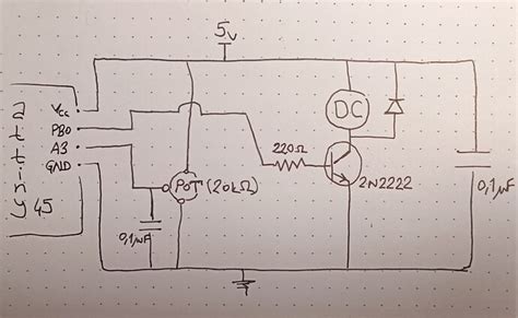 Switching From Uno To Attiny PWM DC Motor Cct With Potentiometer Microcontrollers
