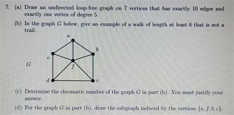 Solved 7. (a) Draw an undirected loop-free graph on 7 | Chegg.com