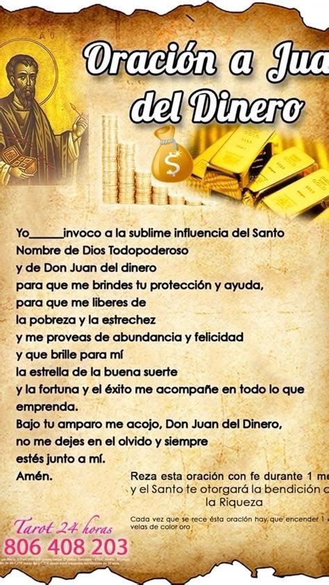 Oración A Don Juan Dinero Hechizo Para Atraer Dinero Tarot De MarÍa