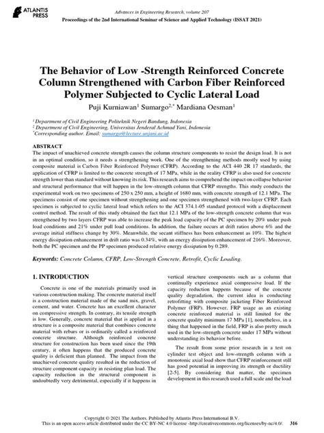 The Behavior Of Low Strength Reinforced Concrete Column Strengthened