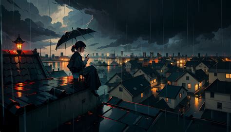 1920x1080 Resolution Anime Girl Disconnected To City 1080p Laptop Full