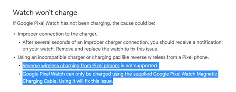 Pixel Watch Can Not Be Charged By Pixel Phone Or Qi Charger Link In
