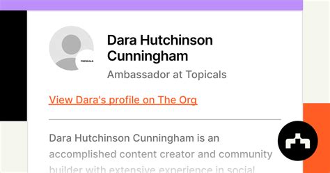 Dara Hutchinson Cunningham Ambassador At Topicals The Org