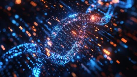 Digital Dna Strand Premium Ai Generated Image