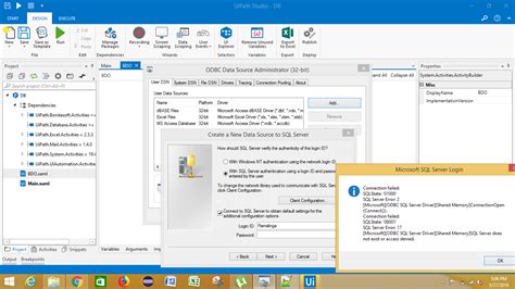 odbc dsn connection access denid help uipath community forum
