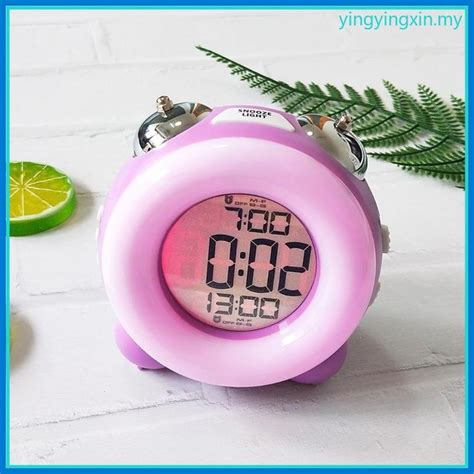 Yin Mini Cute Clock Loud Alarm Clock Dual Alarm Destop Clock Battery