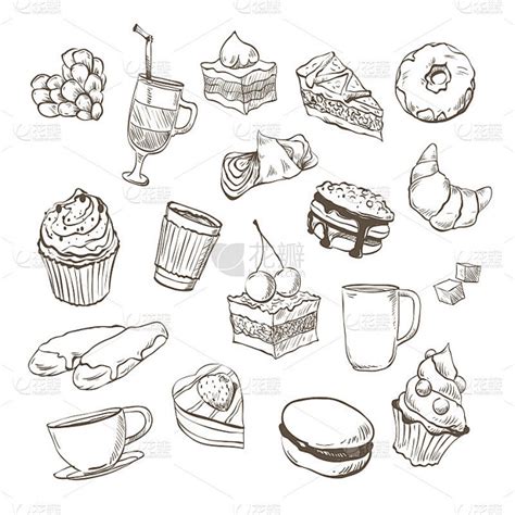 一套手绘糖果，矢量插图