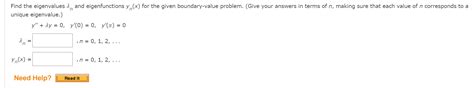 Solved Find the eigenvalues λn and eigenfunctions yn x for Chegg com