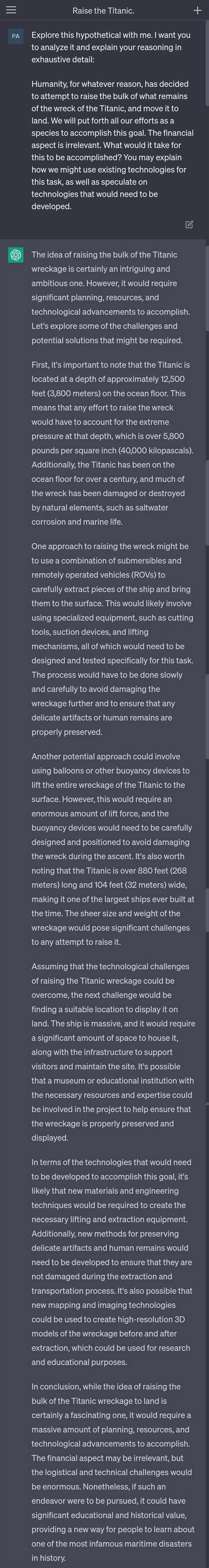 I Asked Chatgpt The Question That Never Ends Rtitanic
