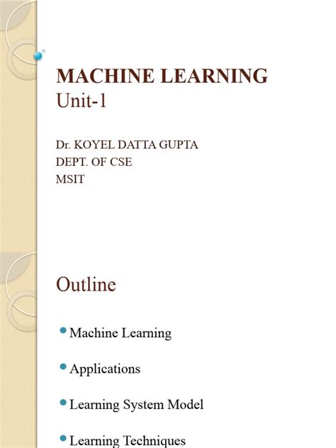 machine learning unit 1 pdf machine learning statistical