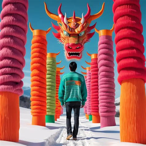 Japanese Dragon In Vivid Colorful Ugly Sweater Walki Openart