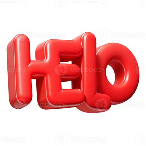 Peaceful Stunning Bold Sans Serif Hello In Bright Red Clean Lines Flat Color Scalable Design