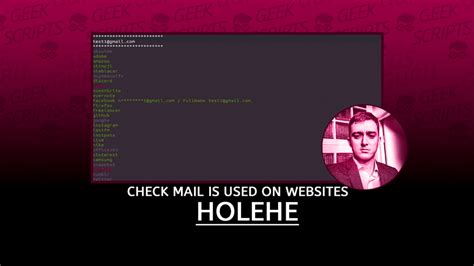 holehe check if the mail is used on different sites geekscripts