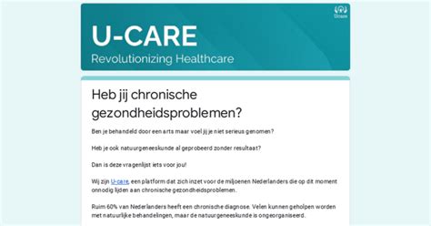 🔍 Help Jij Ons Chronische Klachten Oplossen Met U Care Joey Van Rooijen