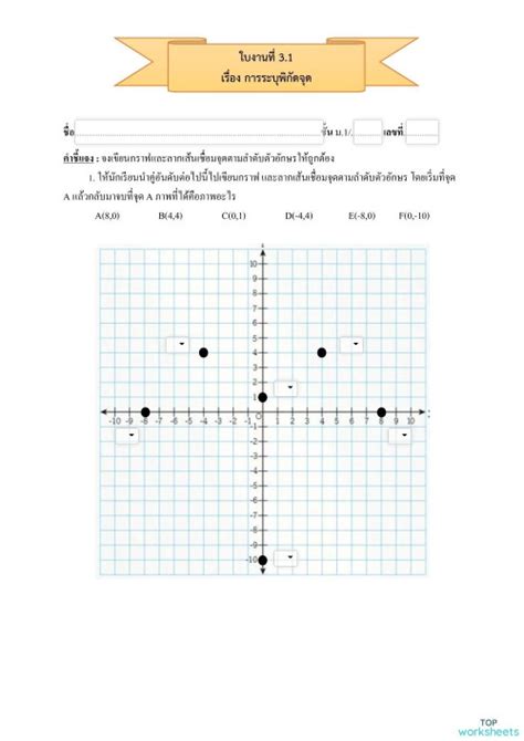 ใบงานที่ 3 1 เรื่อง การระบุพิกัดจุด ใบงานเชิงโต้ตอบ Topworksheets