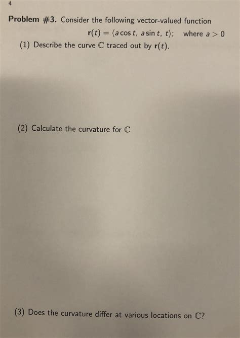 Solved Problem 3 Consider The Following Vector Valued Chegg Com