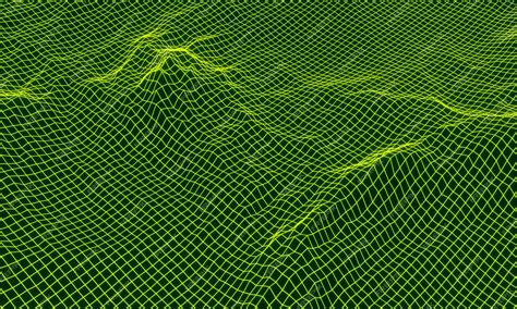 Premium Photo 3d Abstract Grid Neon Topography Gradient Green Mesh Terrain