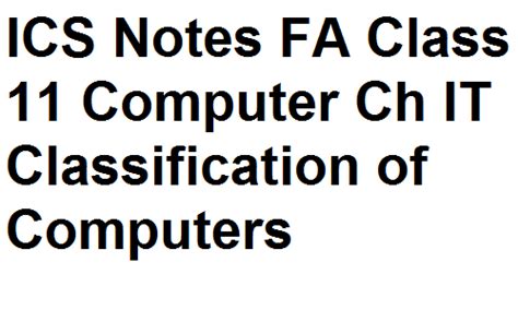 ics notes fa class 11 computer chapter information technology