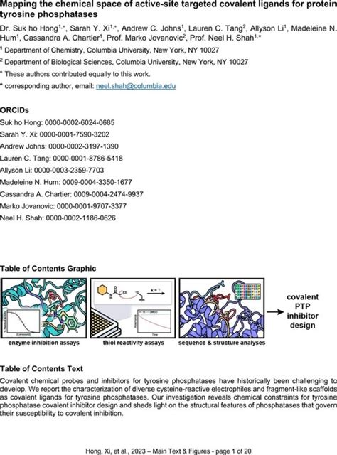 Mapping The Chemical Space Of Active Site Targeted Covalent Ligands For Protein Tyrosine