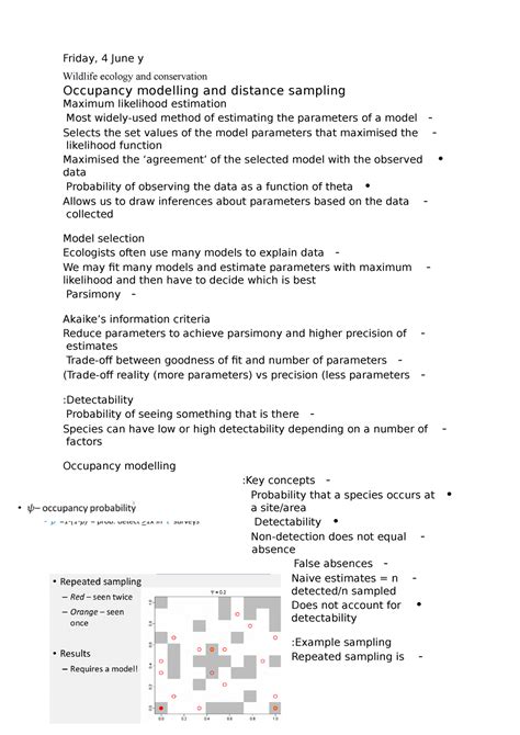 Lecture 5 Occupancy Modelling And Distance Sampling Friday 4 June