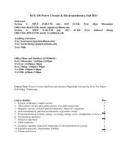 ECE 330 Power Circuits Electromechanics Course Details Course Hero
