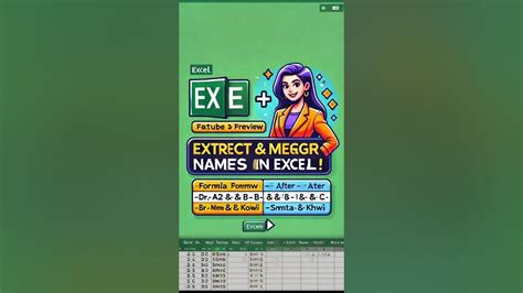 Excel Tips Extract And Merge First Last Name With Title Excel Excelformula Exceltips Youtube
