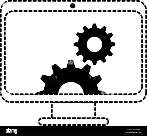 Computer Display With Gears Stock Vector Image And Art Alamy