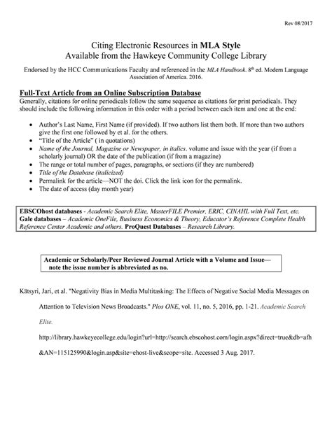Fillable Online Citing Electronic Resources In Mla Style Fax Email Print Pdffiller