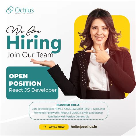 octilus 🚀 we are hiring remote react js developer 💻 are you an