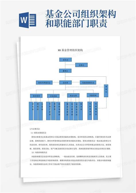 基金公司组织架构和职能部门职责word模板下载 编号qwgzvkbr 熊猫办公