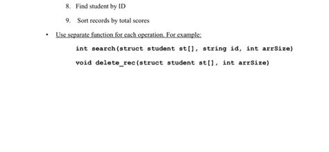 Solved C Task Using Struct And Functions All Of These
