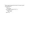 Write A Python Progralm That Checks If A Number Is Prime Pdf Write A Python Program That