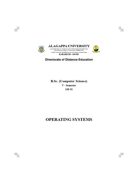 Ug Bsc Computer Science 130 51 Operating Systems Binder 8461 Pdf Operating System
