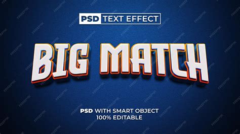Premium Psd Big Match Text Effect Style Editable Text Effect