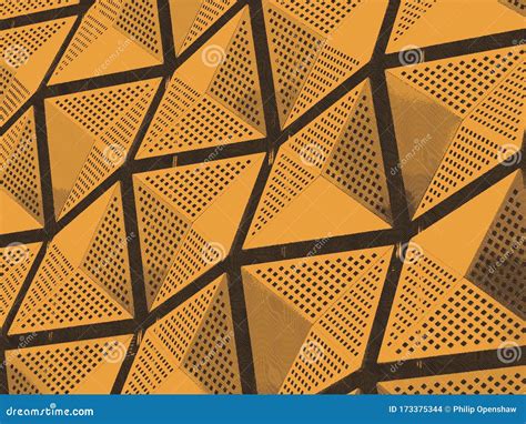 Engraved Effect Illustration Of Orange Modern Geometric Architectural