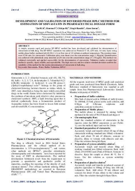 pdf development and validation of reversed phase hplc method for