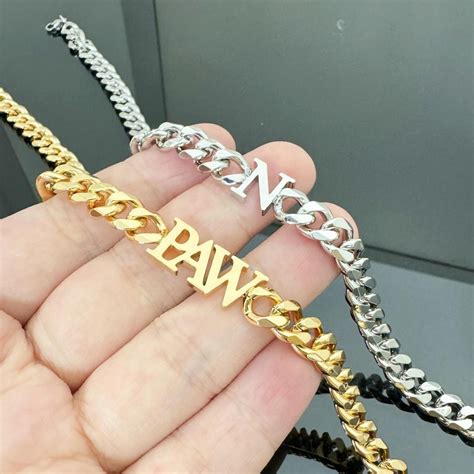 Mens Initial Chains Etsy