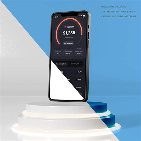 둥근 받침대 Ui Ux 디자인 화면 모형의 스마트폰 프리미엄 Psd 파일