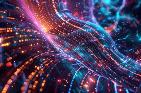 a dynamic abstract visualization of big data showcasing the flow of
