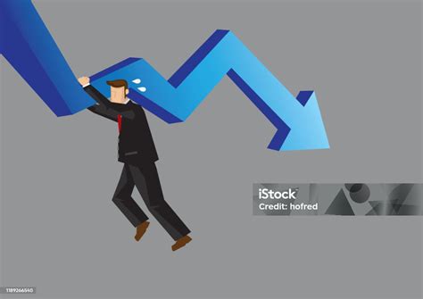비즈니스 은유에 대한 떨어지는 화살표 만화 벡터 그림에 매달려 사업가 경제에 대한 스톡 벡터 아트 및 기타 이미지 경제 느림 개념 Istock