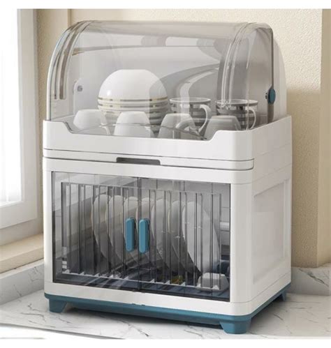 대형 식기 건조대 주방 접시 선반 뚜껑이 있는 식기 보관함 방진 접시 배수 선반 초대형 플라스틱 가정용 티몬