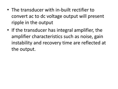 Transducer Characteristics And Types For Agriculture Pptx Physics Science