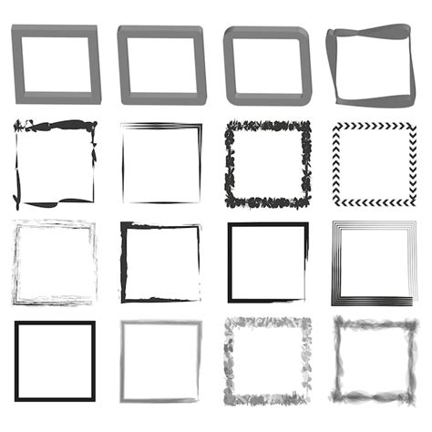 Premium Vector Assorted Frame Set Variety Of Square Borders Collection Of Decorative Frames Frames