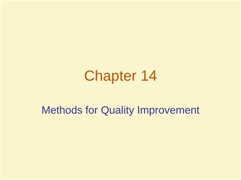 Pdf Chapter 14 · A Control Chart For Monitoring The Mean Of A Process The X Chart