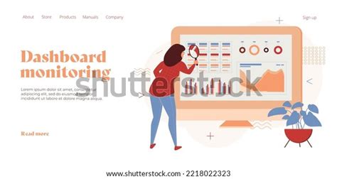 Predictive Analytics Dashboard Flat Vector Illustration Stock Vector